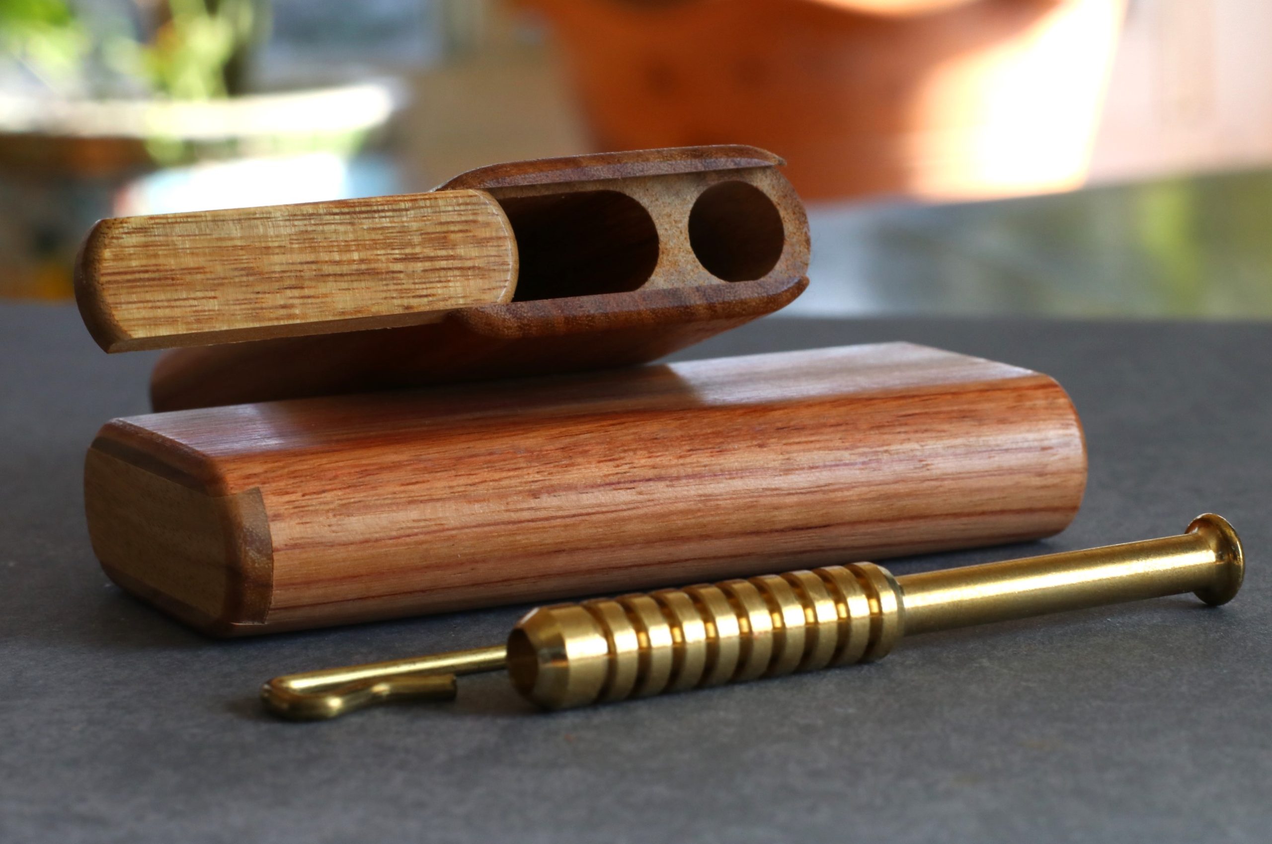 4″ Canary Wood Slider Lid Dugouts w/ One Hitter Pipes