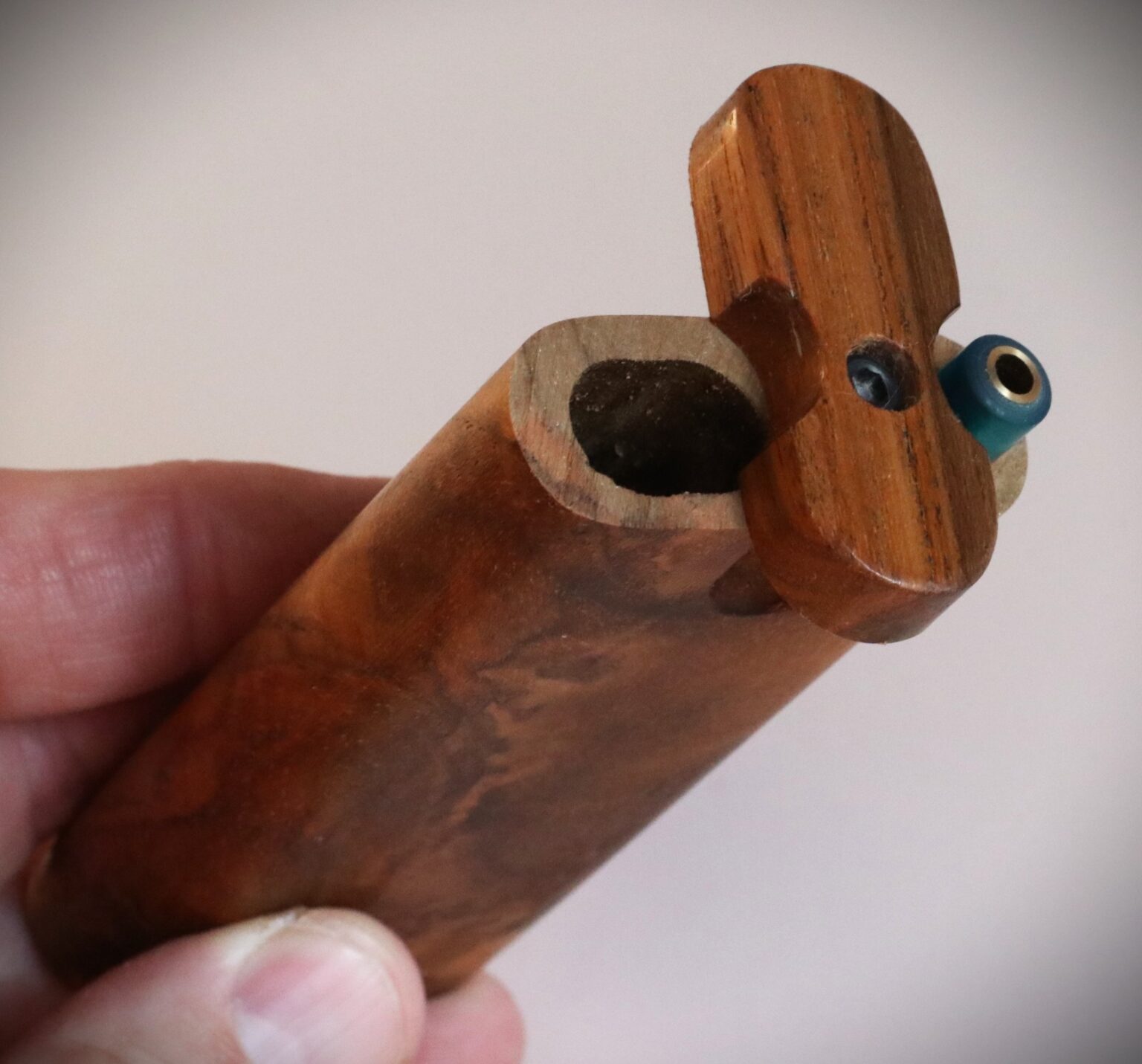 Teak Swivel Lid Dugout One Hitter -Handcrafted American Box