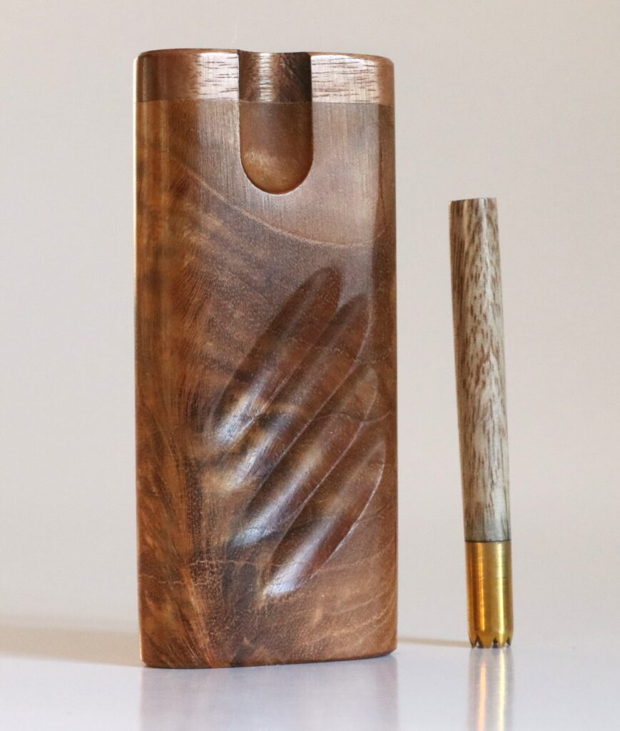 Teak Swivel Lid Dugout One Hitter -Handcrafted American Box