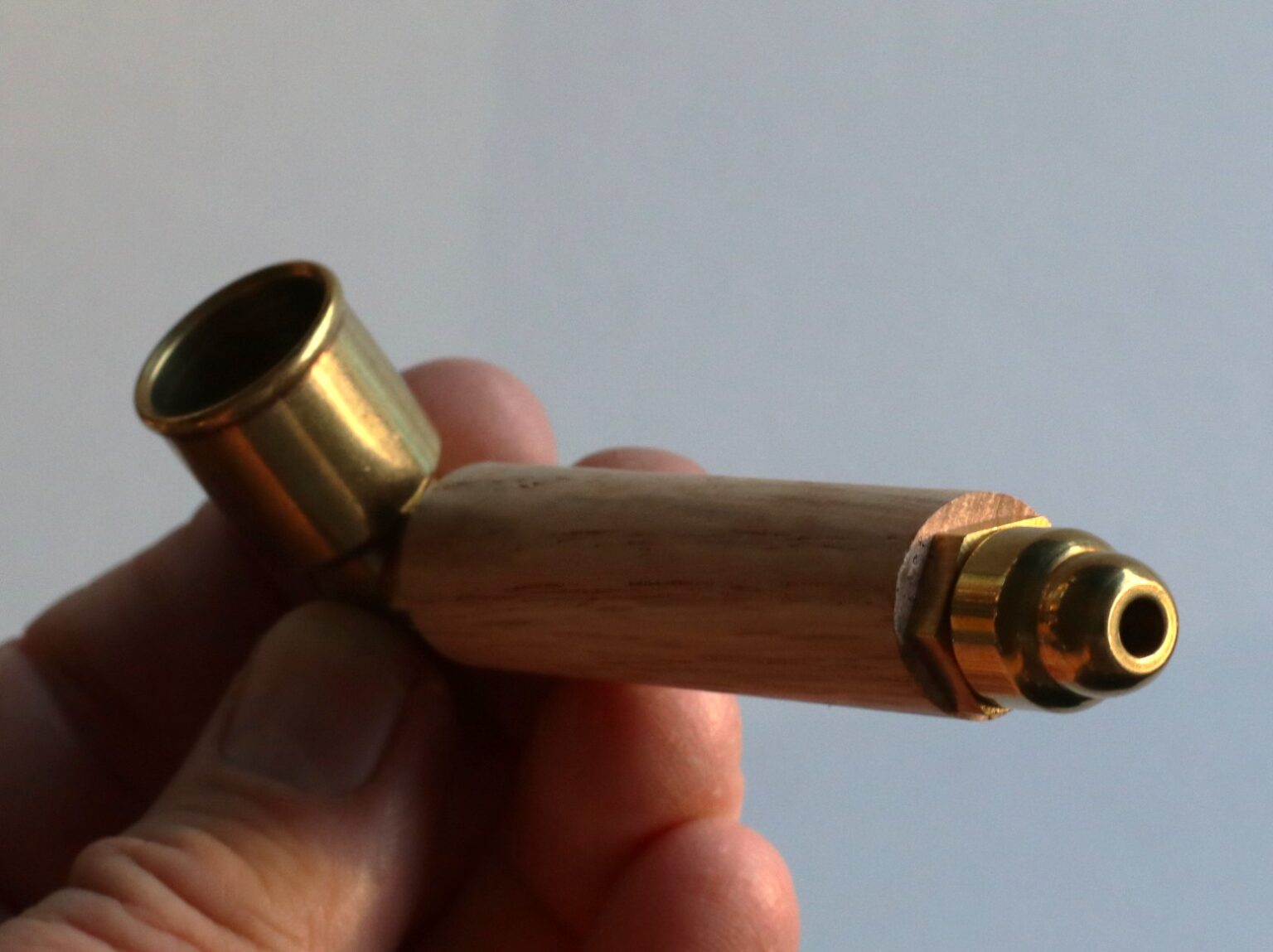 Wood & Brass Smoking Pipe - PRO420